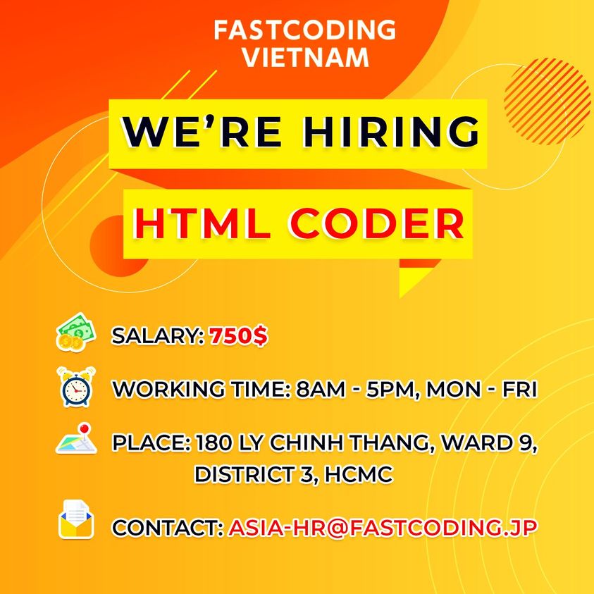 THÔNG TIN TUYỂN DỤNG: 𝐅𝐀𝐒𝐓𝐂𝐎𝐃𝐈𝐍𝐆 𝐕𝐈𝐄𝐓𝐍𝐀𝐌